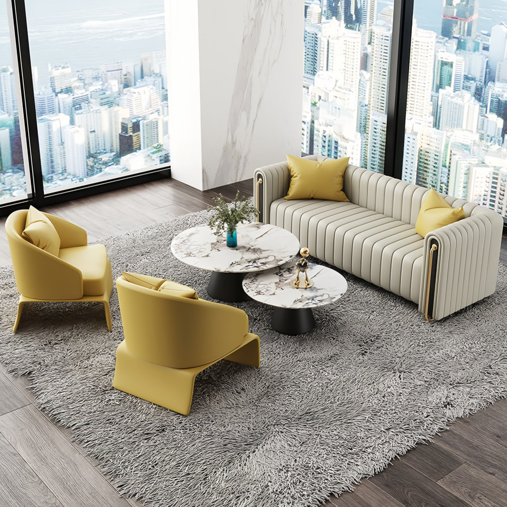 Everly Quinn Jakil 5 - Piece Faux Leather Living Room Set - Wayfair Canada