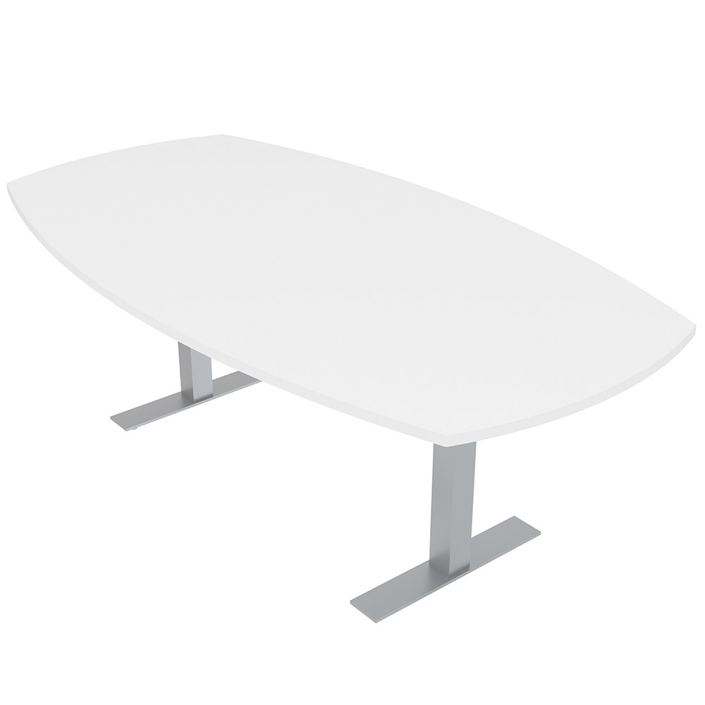 Inbox Zero 6 Person Arc Boat Conference Table with Metal T Bases | Wayfair