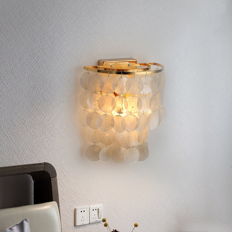 Rosecliff Heights Modern Shell Wall Sconce Lighting 1 Light Seashell ...