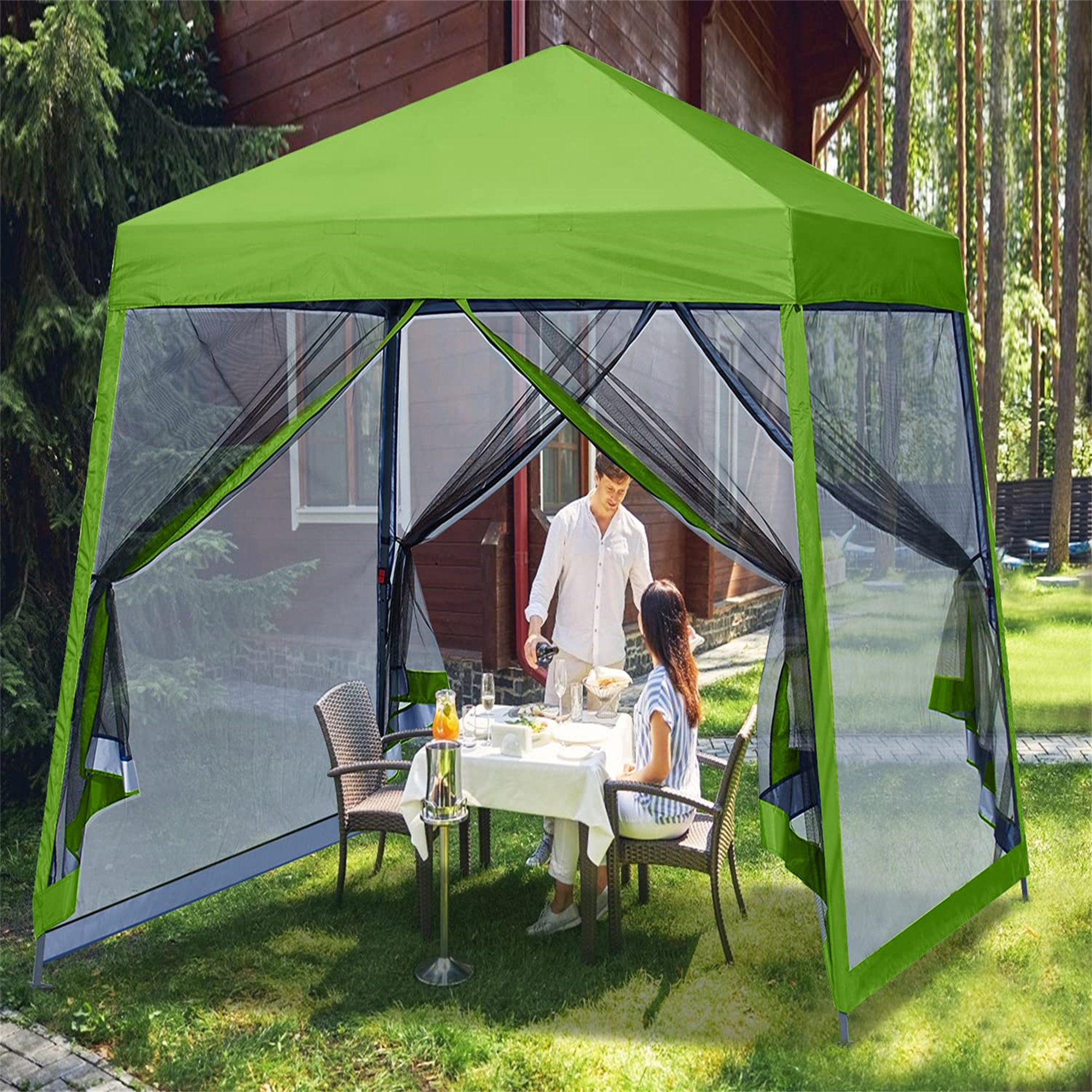transparent.0 Pop Up Gazebo Canopy With Mosquito Netting (10X10 ...