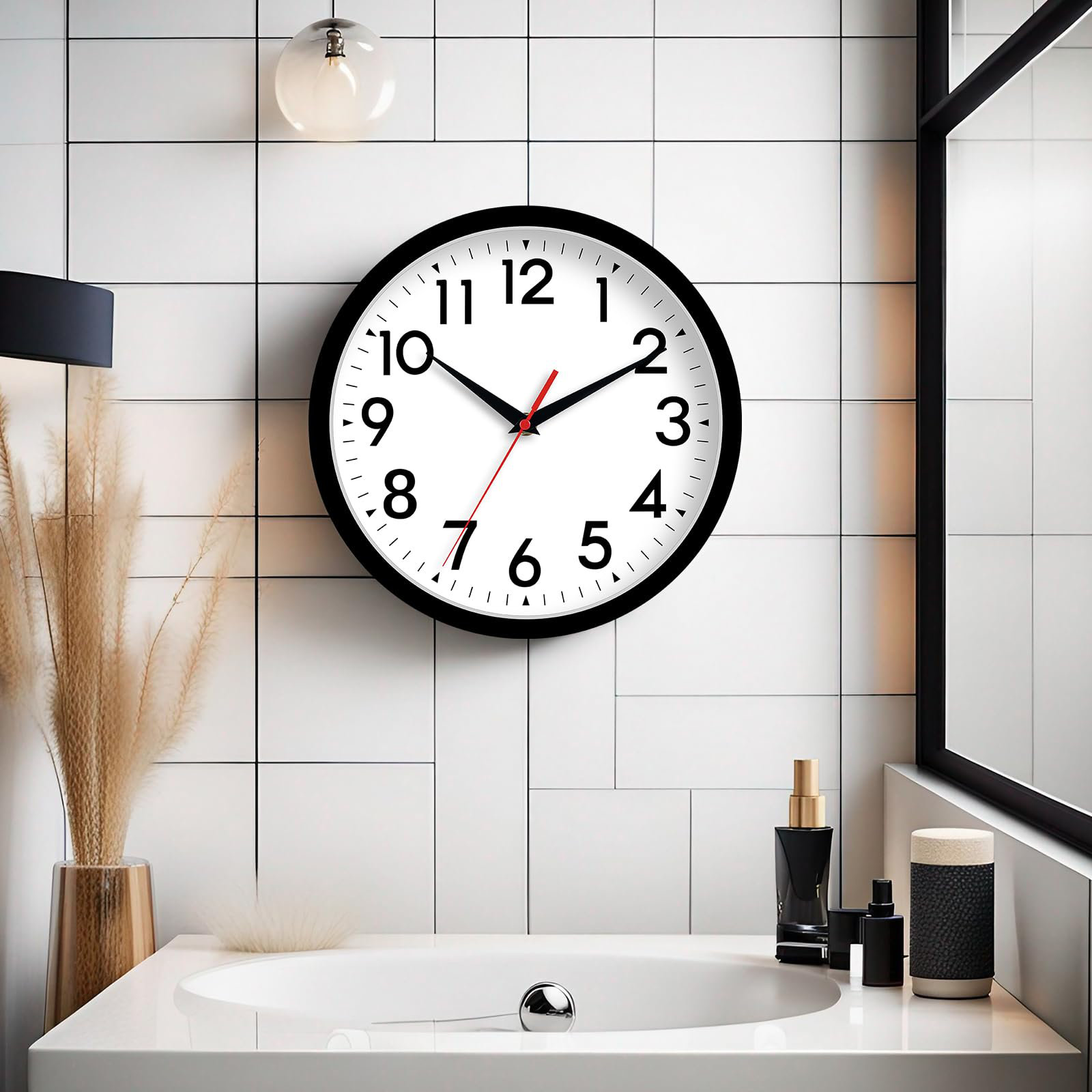 Latitude Run® 14 Inch Large Battery Operated Wall Clock Silent No Tick ...