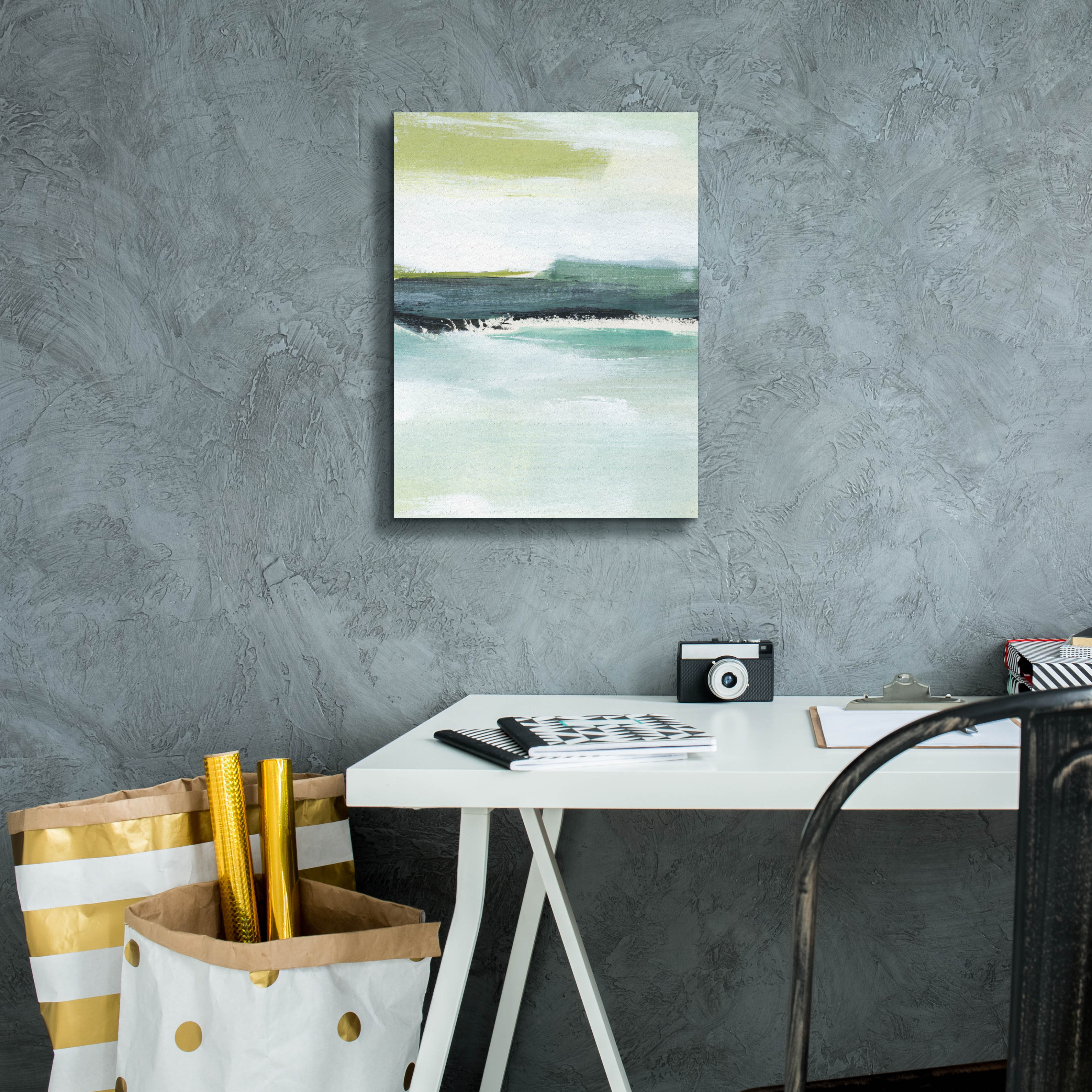 Wrought Studio™ 'Sea Green Layers 3' by Annie Warren Canvas Wall Art ...