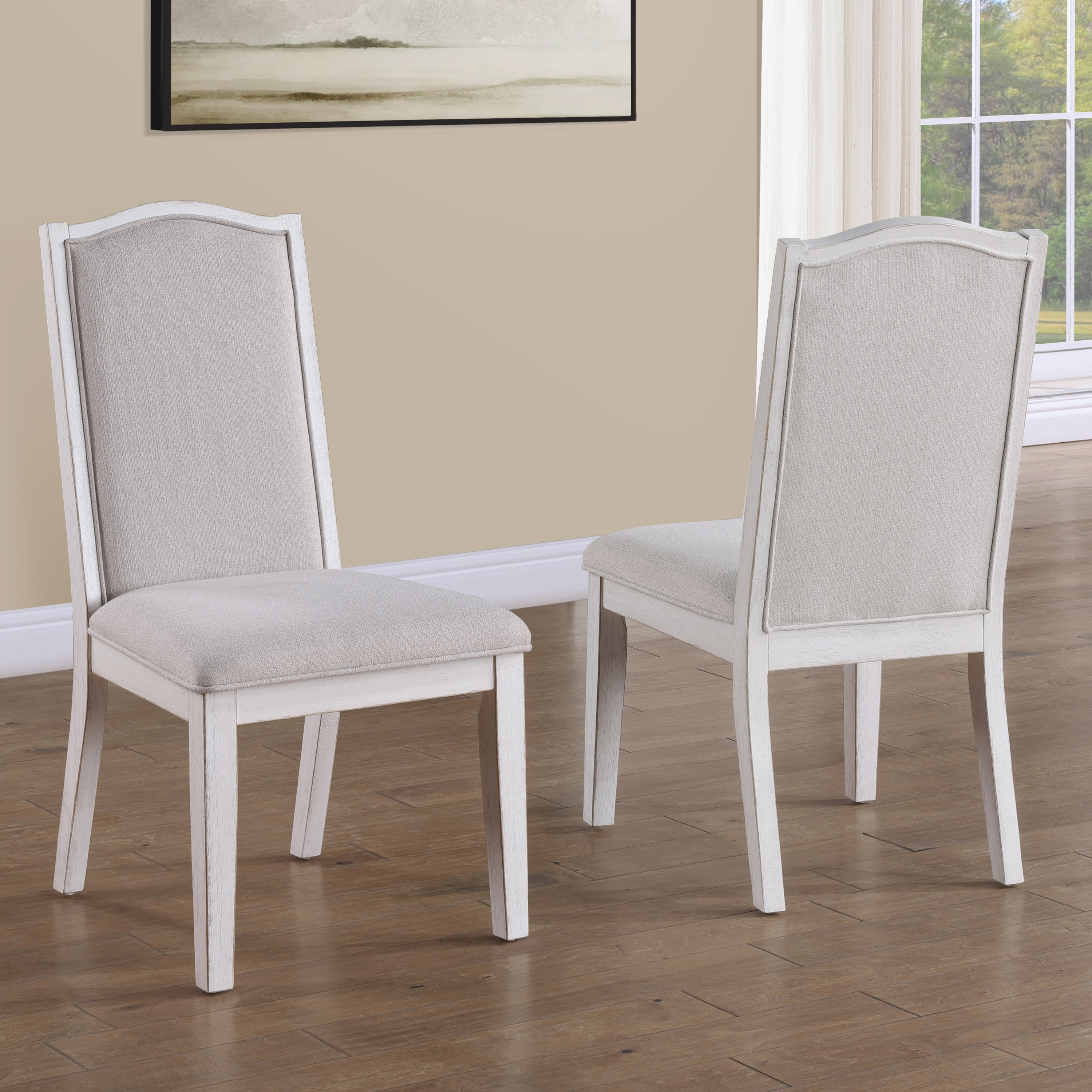 August Grove® Maci Polyester Upholstered Back Parsons Chair in White ...