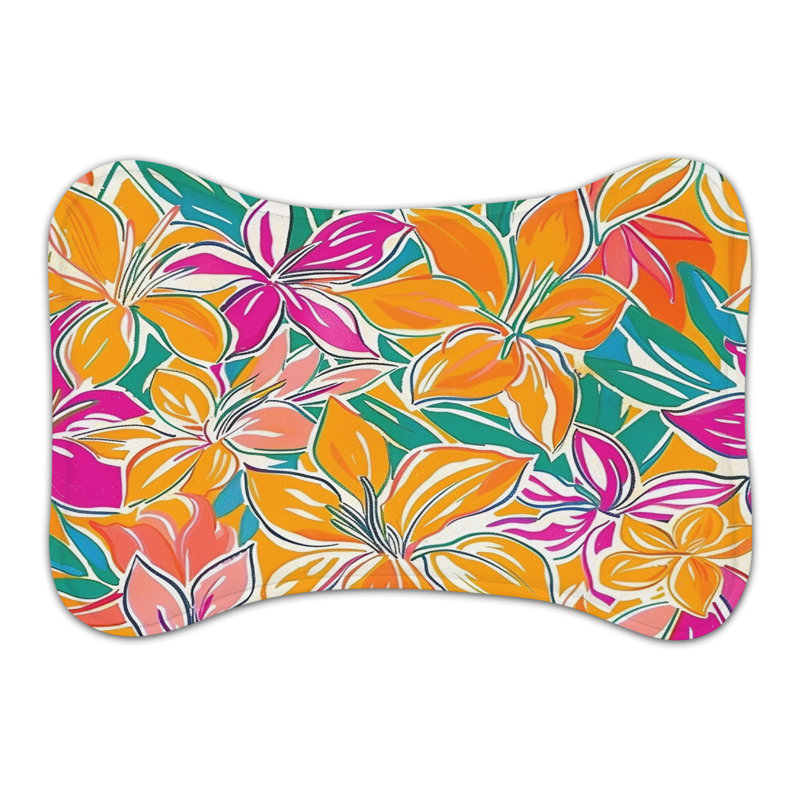 MentionedYou Autumn Floral Designs - Bone Shape Feeding Mat | Wayfair