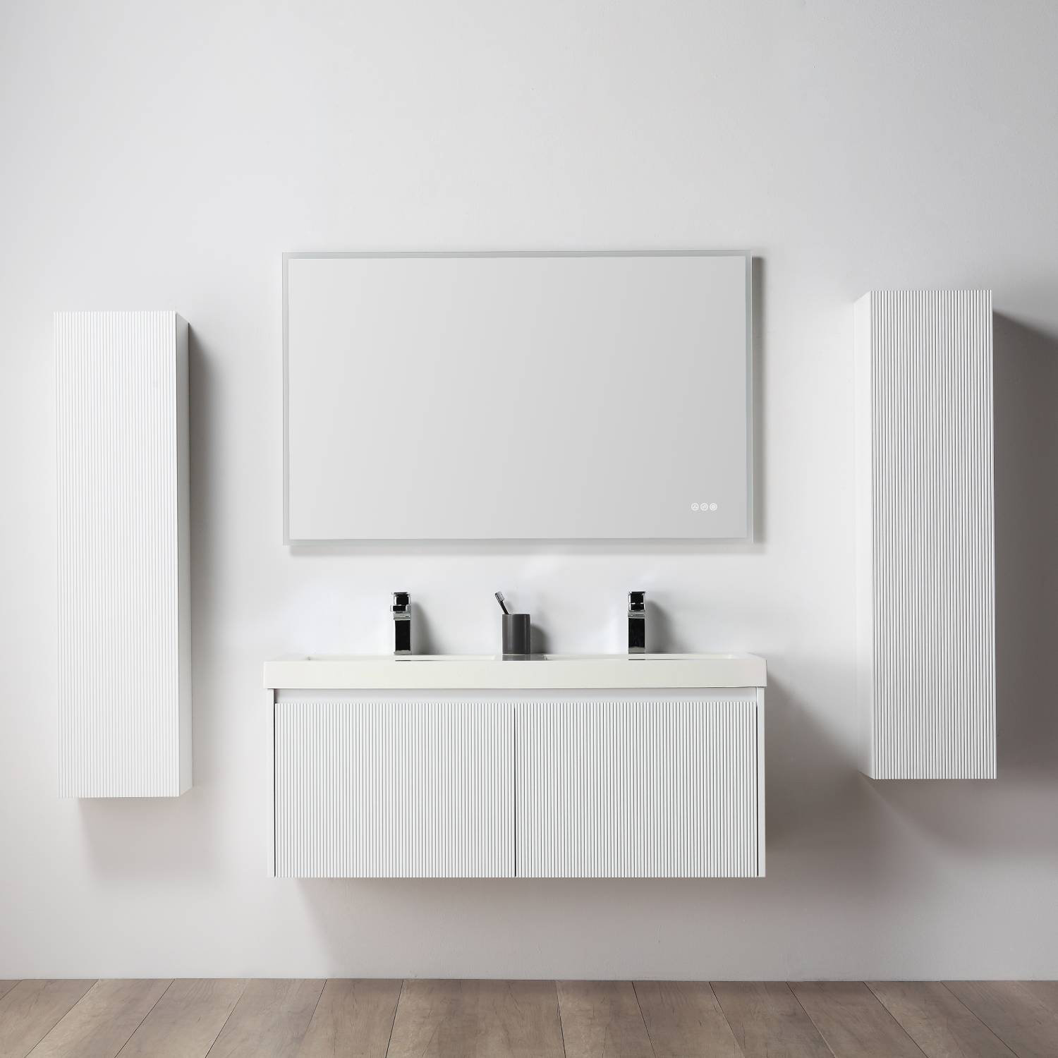 Ebern Designs Nekishia 48'' Wall Mounted Double Bathroom Vanity with ...