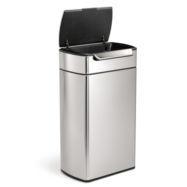 Simplehuman 40L Rectangular Touch-Bar Bin, Brushed Stainless Steel ...