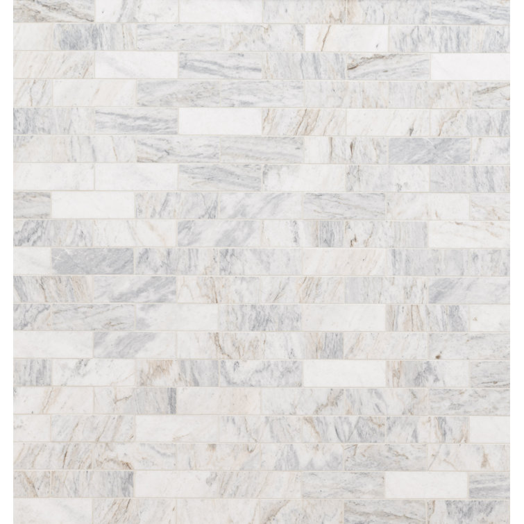 MSI Capri Blue 2" x 6" Subway Honed Marble Mosaic Tile | Wayfair