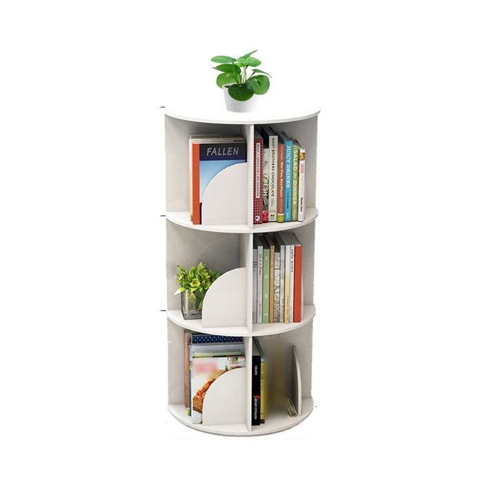 Latitude Run® 360° Rotating Stackable Shelves Bookshelf Organizer ...