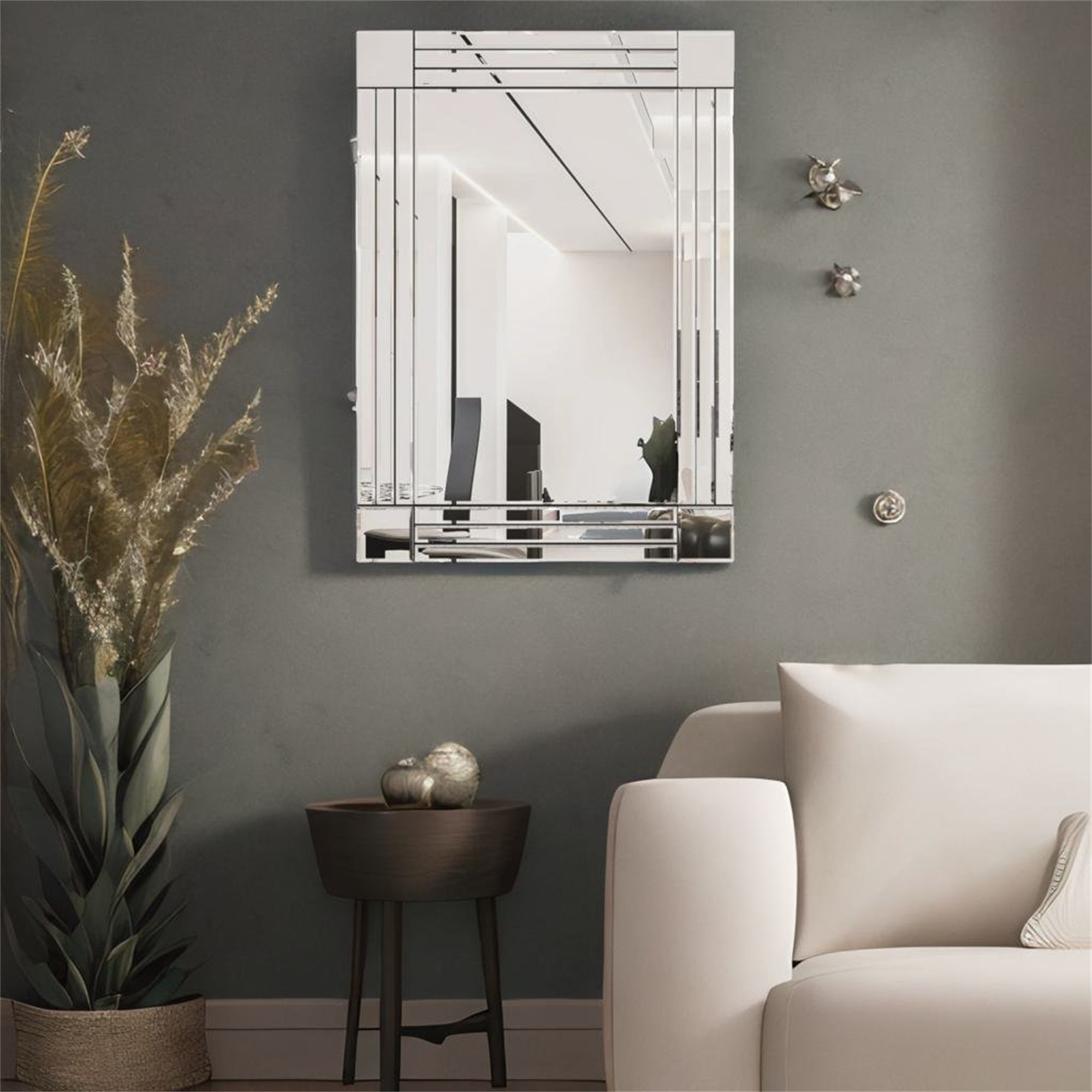 Latitude Run® Large Wall-Mounted Decorative Rectangular Wall Mirror ...