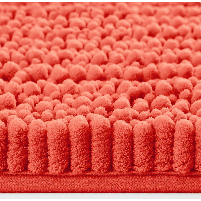 Latitude Run® Coral Soft Cozy Plush Chenille Contour Bath Mat Bathroom ...