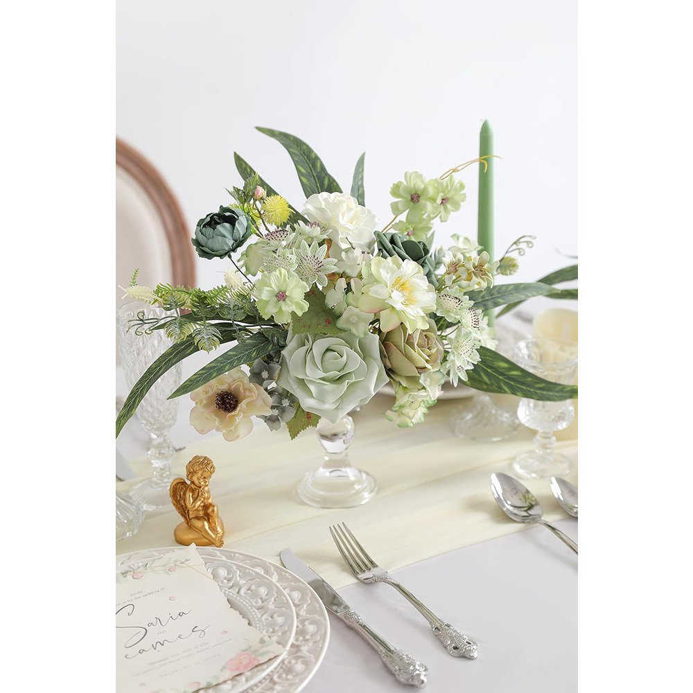 Dakota Fields Green Artificial Flowers Combo Box Set Silk Flowers Fake ...