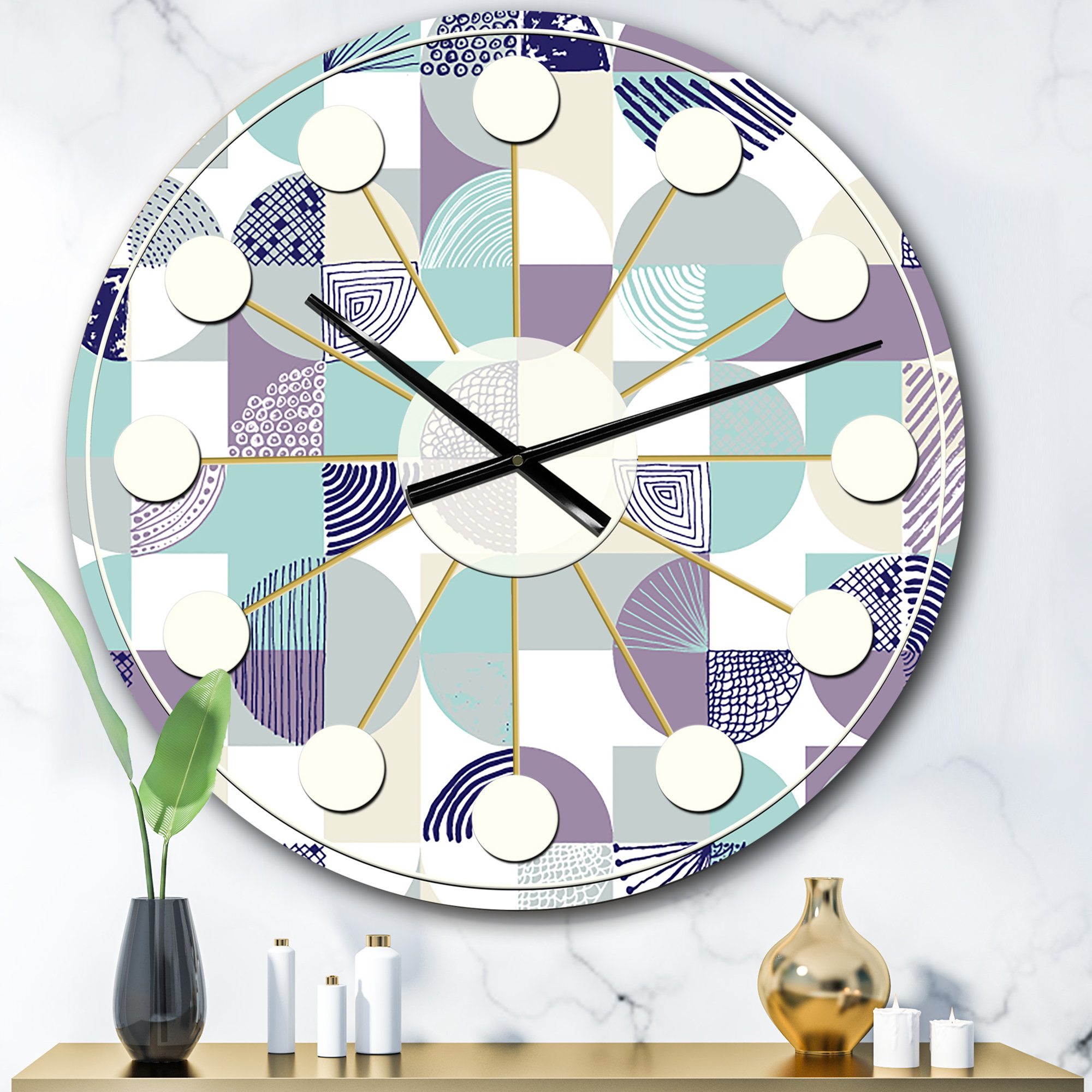 East Urban Home Retro Geometric Design IV - Mid-Century Modern wall ...