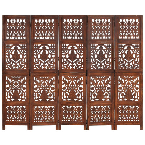 Bungalow Rose Room Divider Hand Carved Room Divider Privacy Screen ...