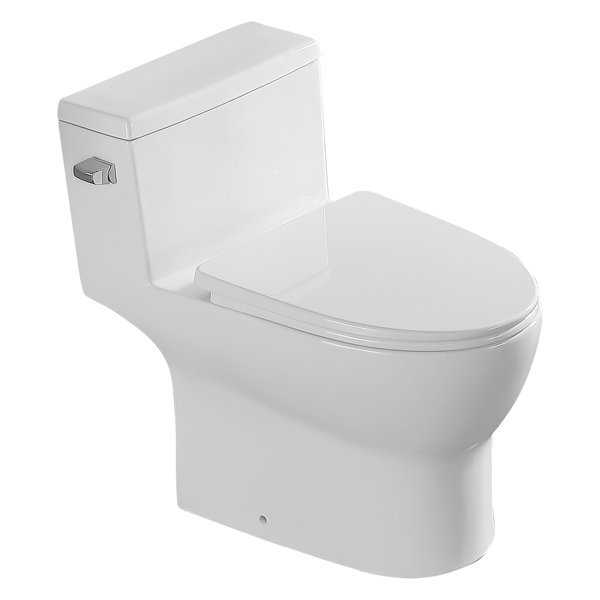 Lofeyo Elongated 1.28 GPF One Piece Toilet Compact Toilet Quick Flush ...