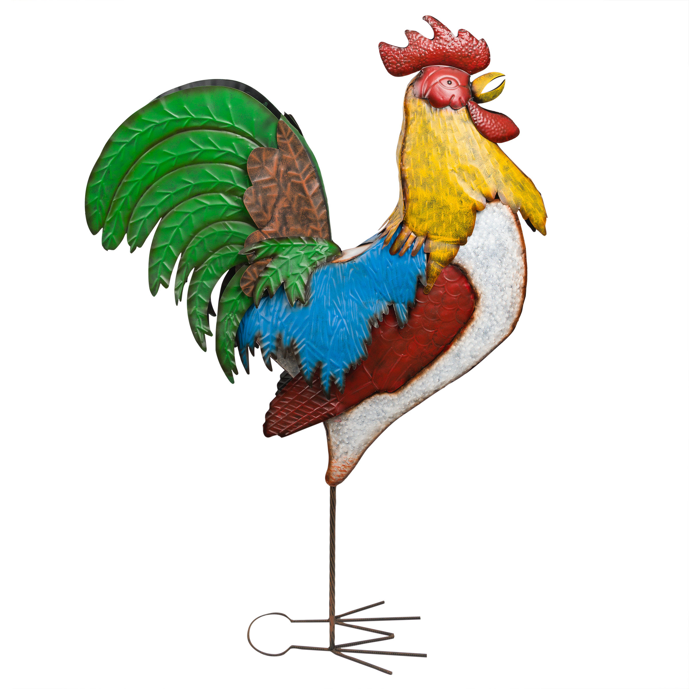 Alpine Multi-Colour Metal Jumbo Rooster Decor - Wayfair Canada