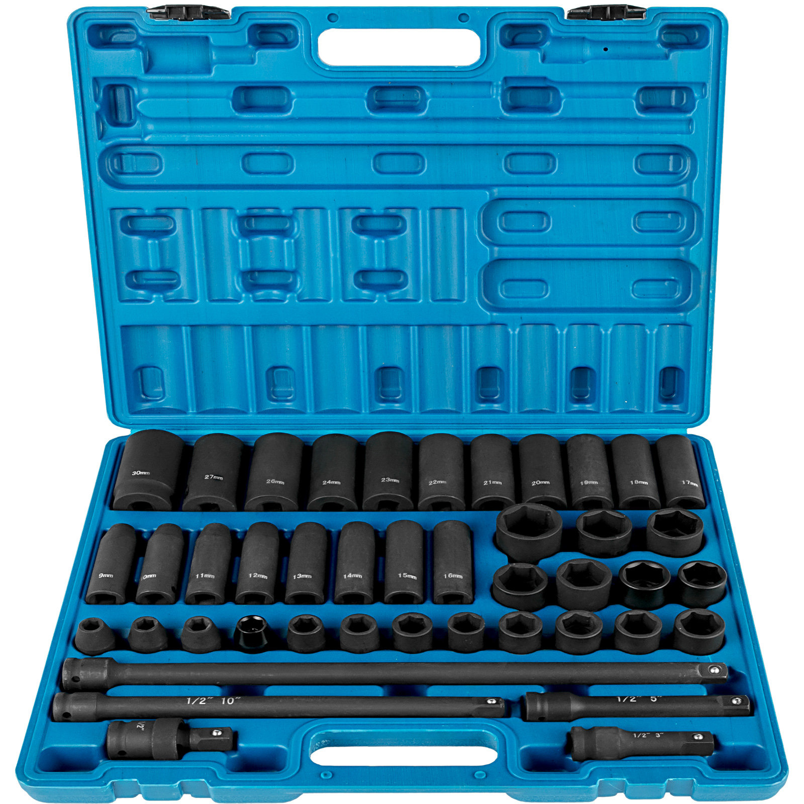 Ivy Bronx Impact Socket Set 1/2 Inches 43 Piece Impact Sockets ...