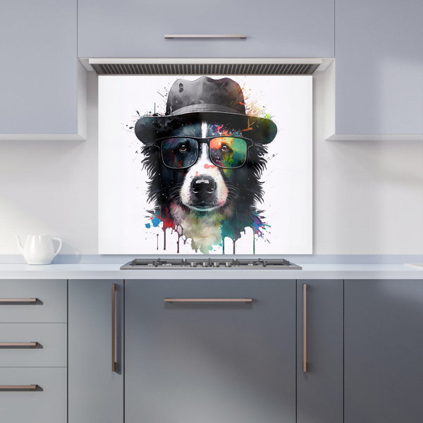 East Urban Home Border Collie Dog Splashart Premium Glass Kitchen ...