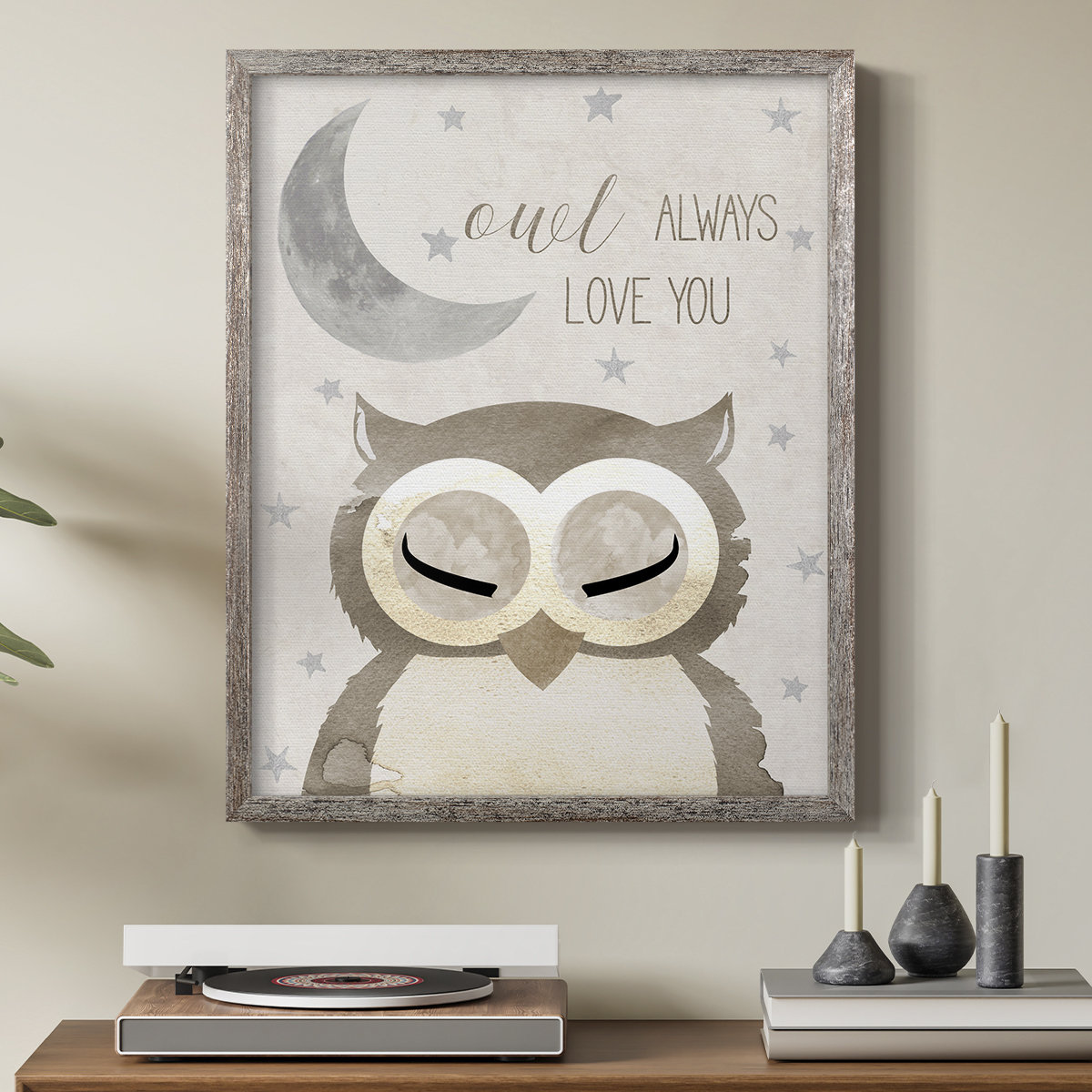 Ophelia & Co. Goodnight Owl Framed Print - Solid Wood | Wayfair