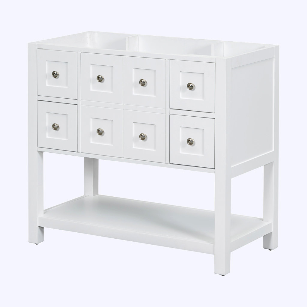 Winston Porter Free Standing Vanity Set with 4 Drawers& Soft Closing ...