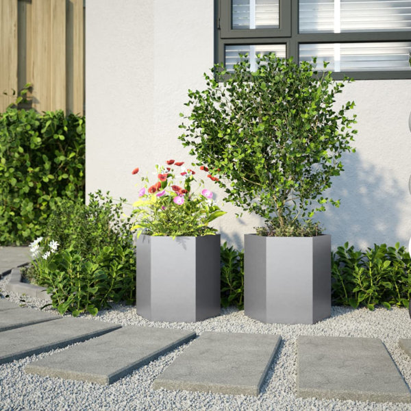 Borough Wharf Albree Metal Elevated Planter | Wayfair.co.uk