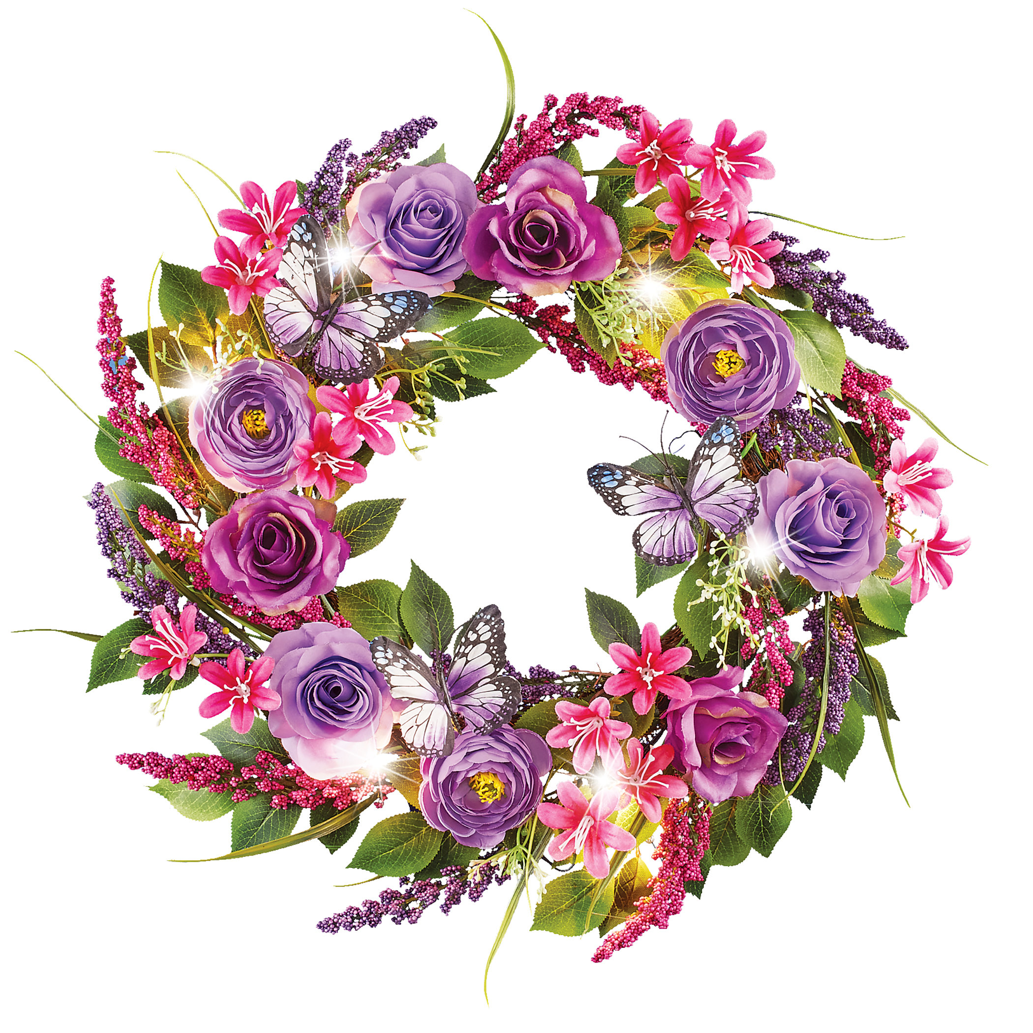 The Holiday Aisle® 18" Lighted Rattan Wreath | Wayfair