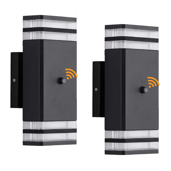 Wrought Studio 9.8'' H Integrated LED Square Up Down Wall Light Outdoor ...