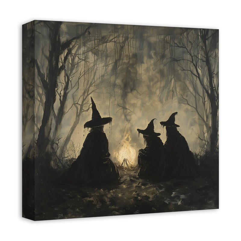 The Holiday Aisle® Spooky Witches Circle Print on Canvas & Reviews ...