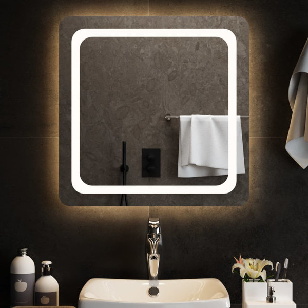 17 Stories Kaleek Square LED Wall Mirror | Wayfair.co.uk