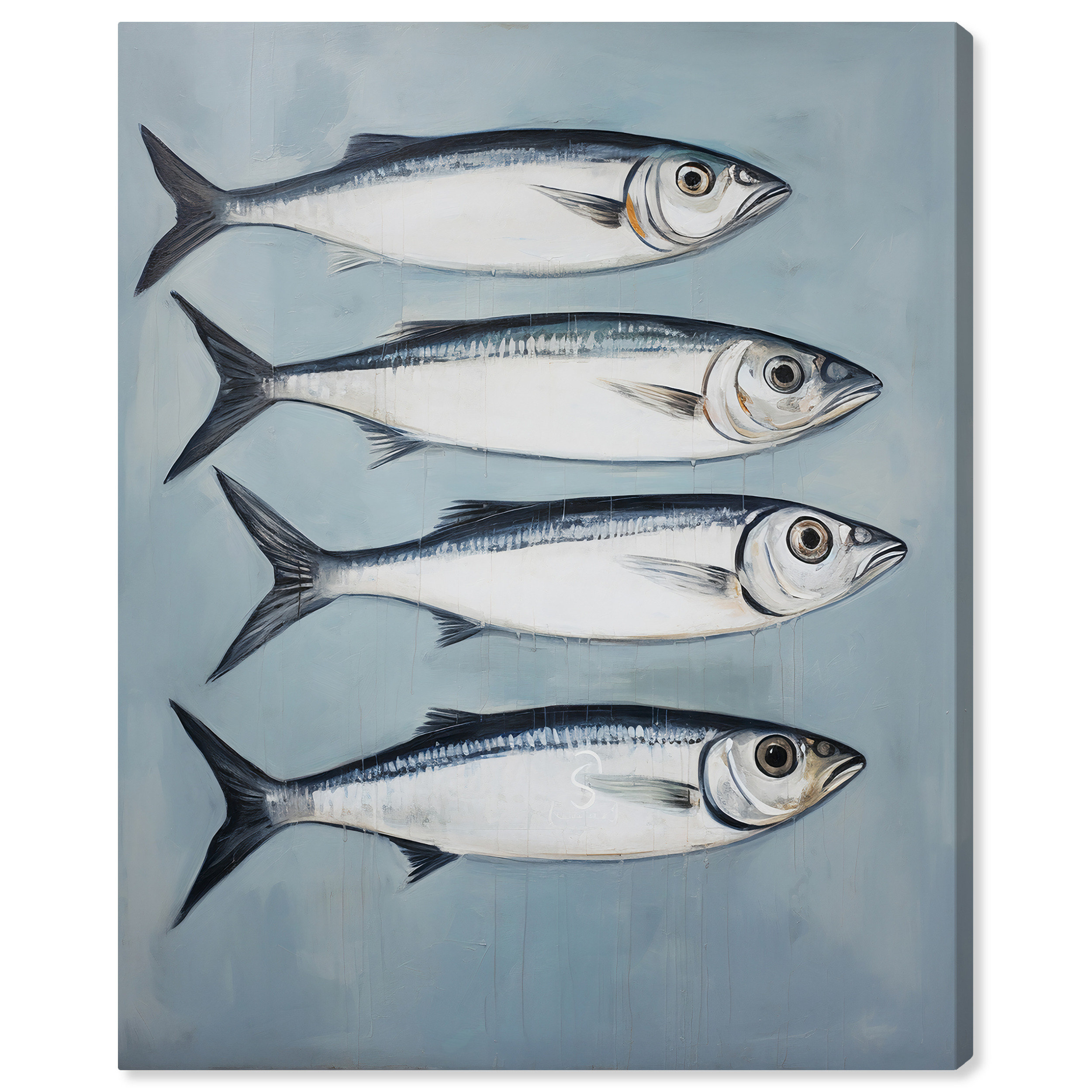 Highland Dunes Animals Catch fish treasures Coastal Gray Canvas Wall ...