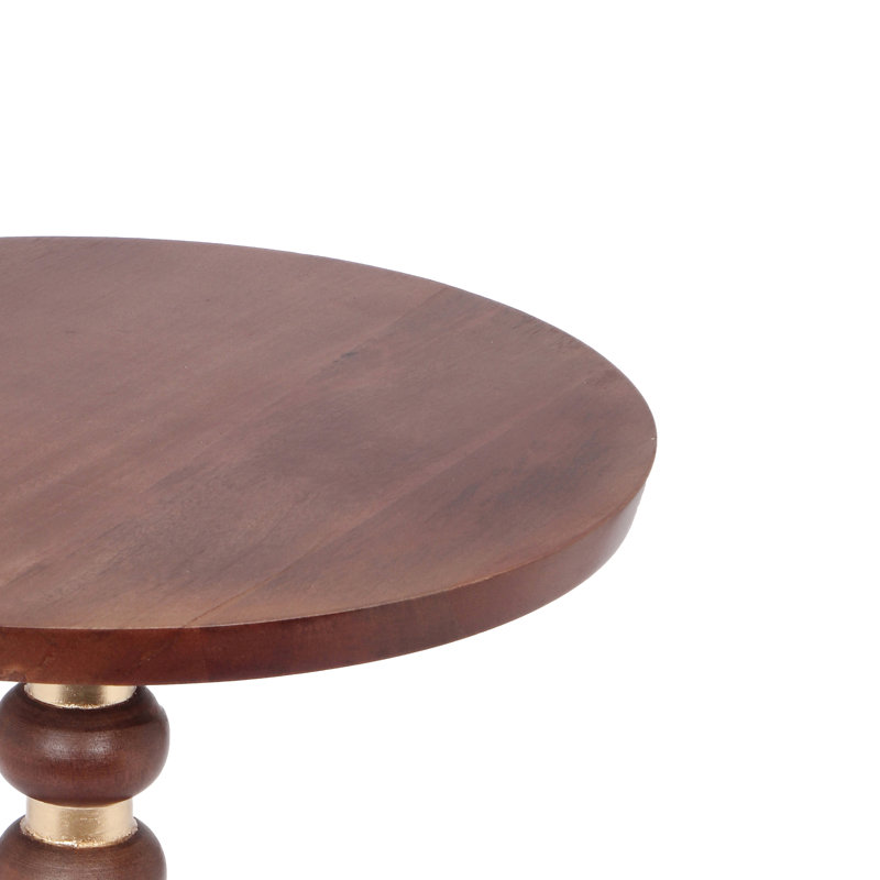 Bungalow Rose Iemie Mango Wood Spindle Round End Table | Wayfair