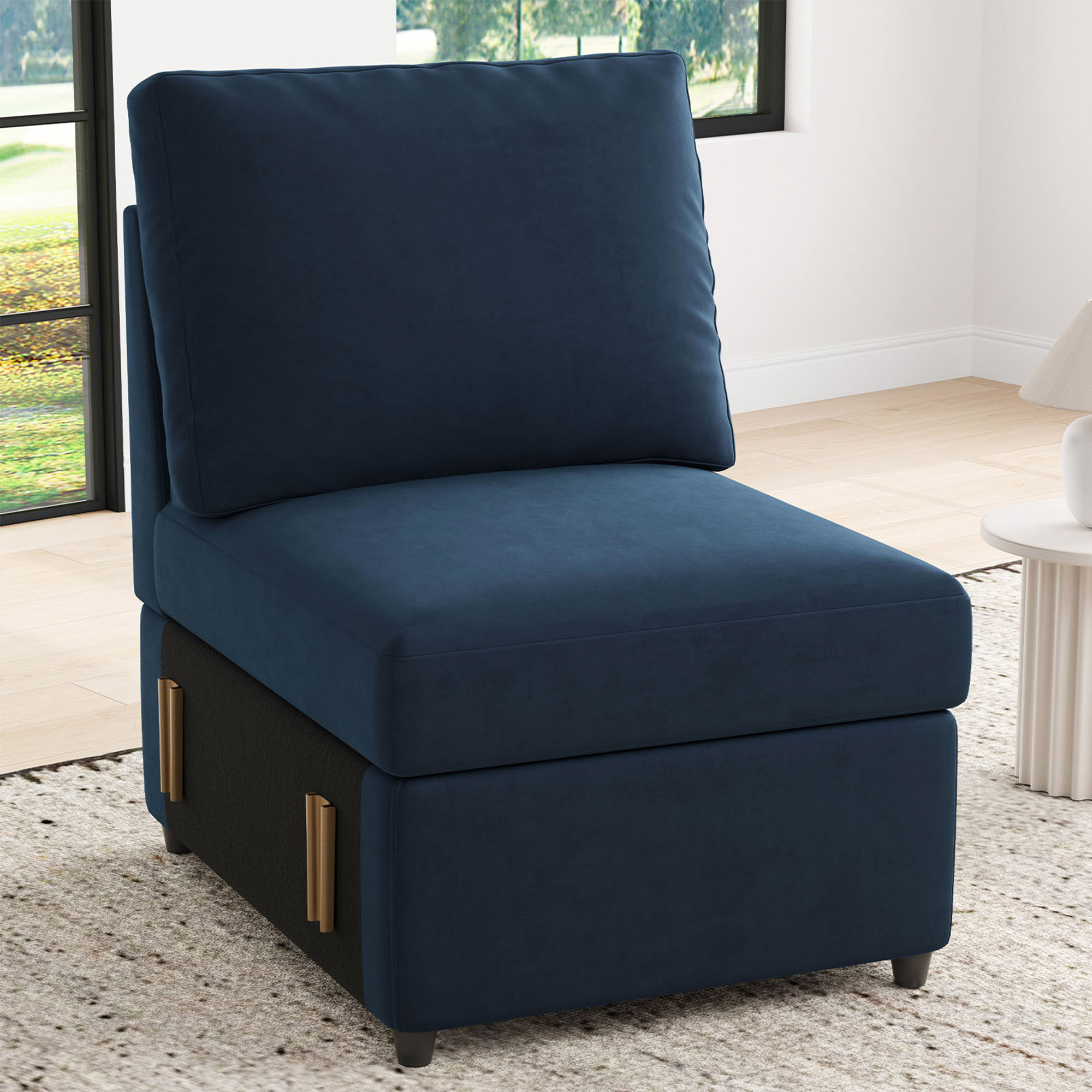 Ebern Designs Rafael Armless Chair Single Seat Module For Modular ...