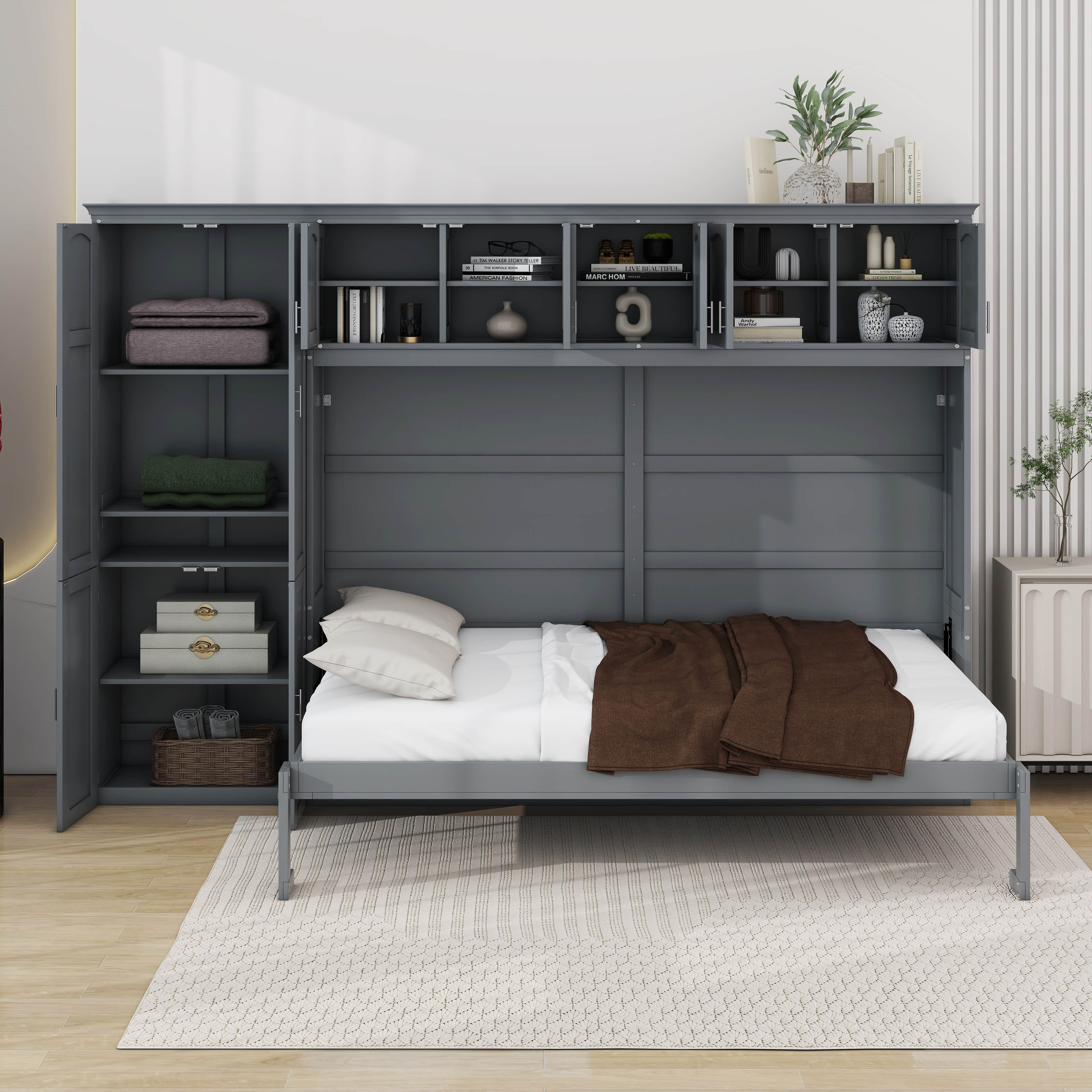 Red Barrel Studio Lit escamotable horizontal avec rangement Reeves ...