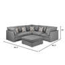 Latitude Run® Desio Gray Fabric Reversible Sectional Sofa with Ottoman ...