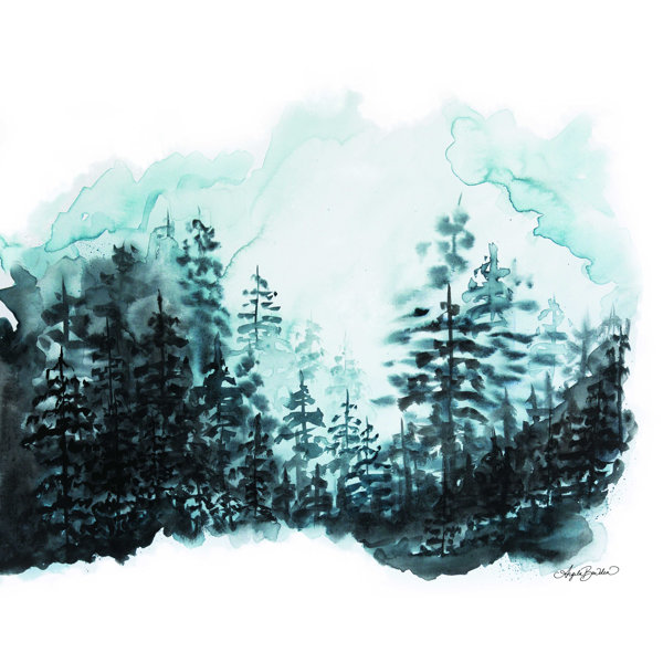 Loon Peak® " Blue Pine Forest I " by Angela Bawden | Wayfair