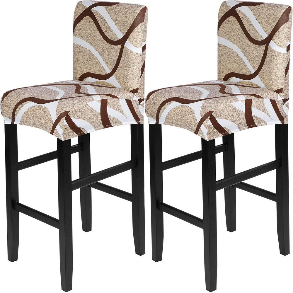 Brayden Studio® Printed Bar Stool Covers Set Of 2, Stretch Removable ...