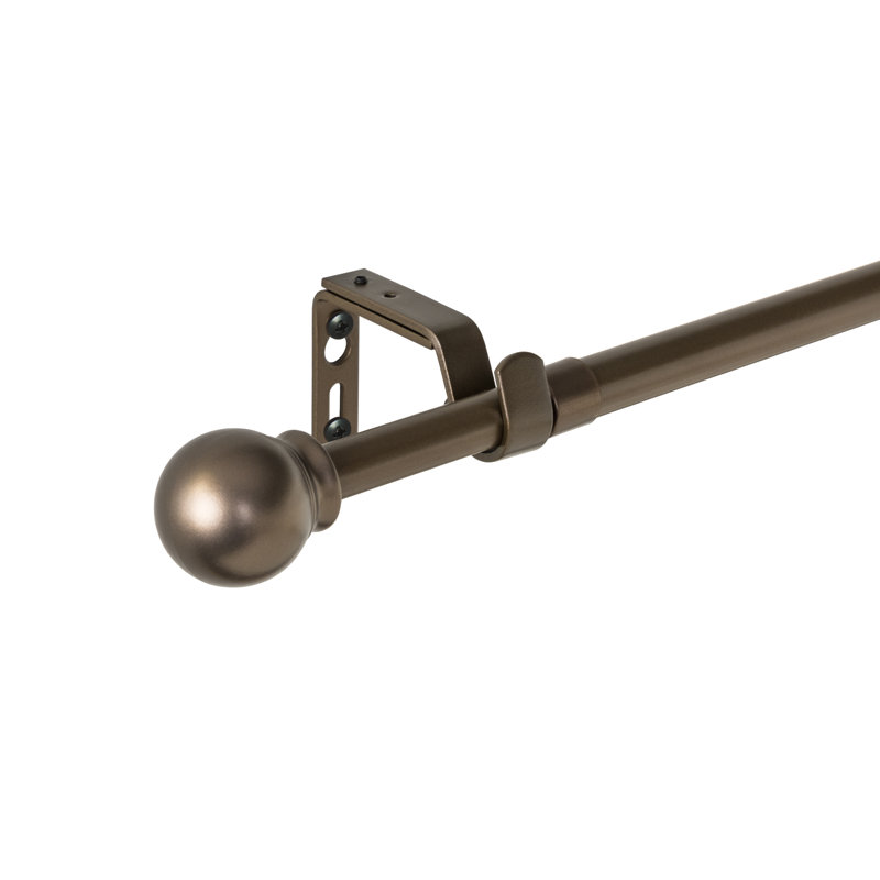 Winston Porter Berle Adjustable Bay Window Single Curtain Rod | Wayfair