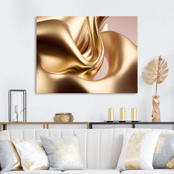 DesignArt " Smooth Liquid Gold In Soft Shades Of Gold And Taup " on ...
