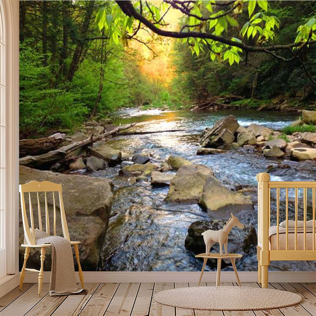 Millwood Pines Peel and Stick Canvas Wallpaper Wall Mural Mountain ...