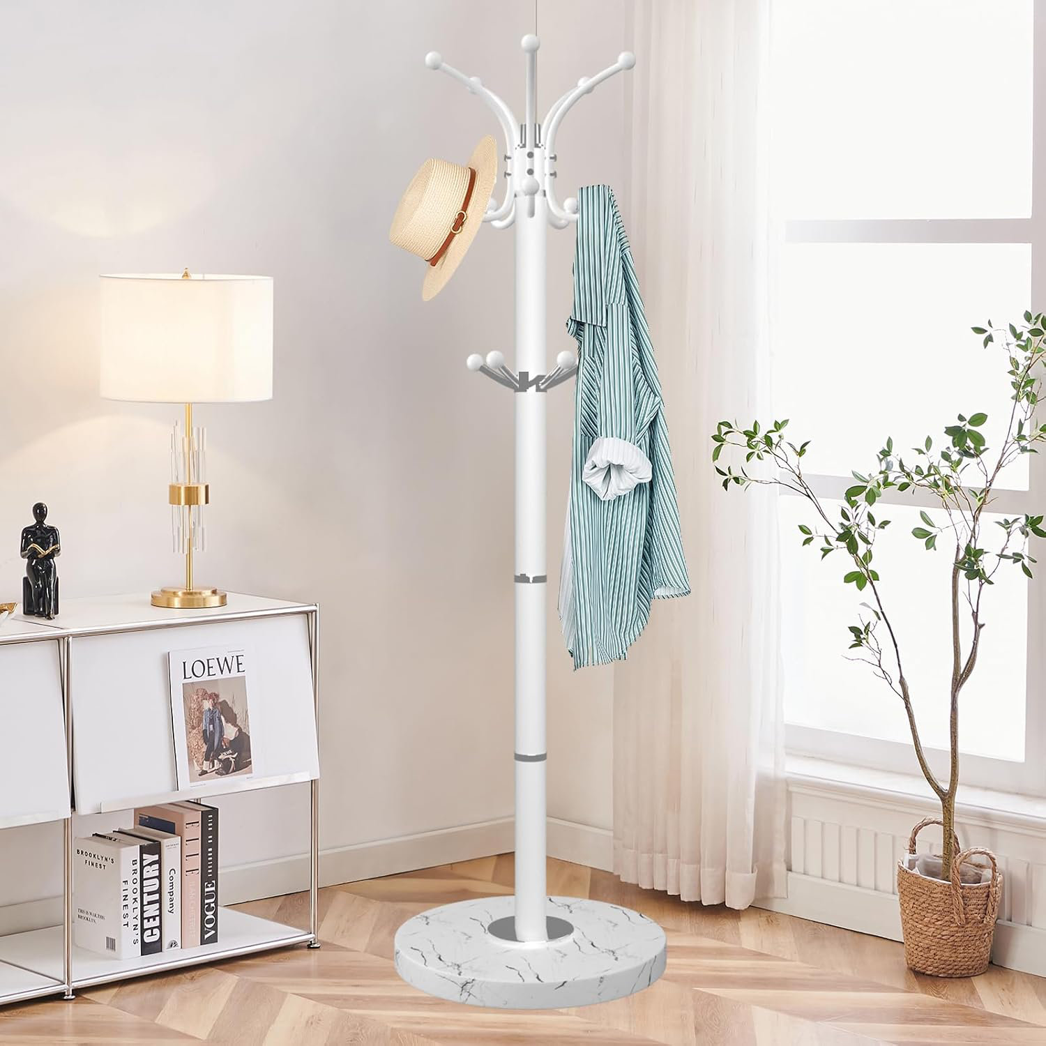 Ivy Bronx Metal Coat Rack Stand, Modern Coat Rack Freestanding With ...