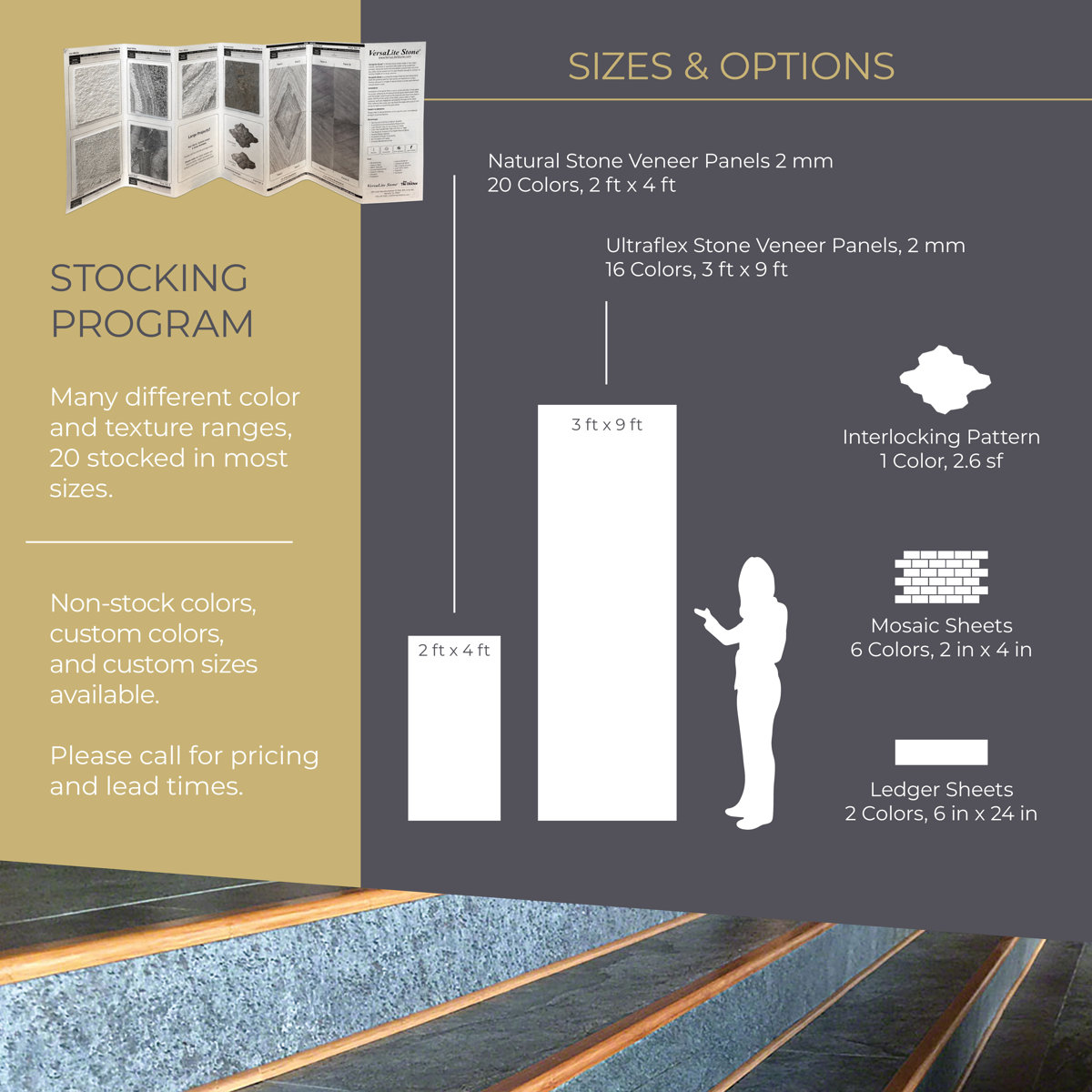 VersaLite Stone 2 ft. x 4 ft. Sheet Natural Stone Veneer, Flexible ...