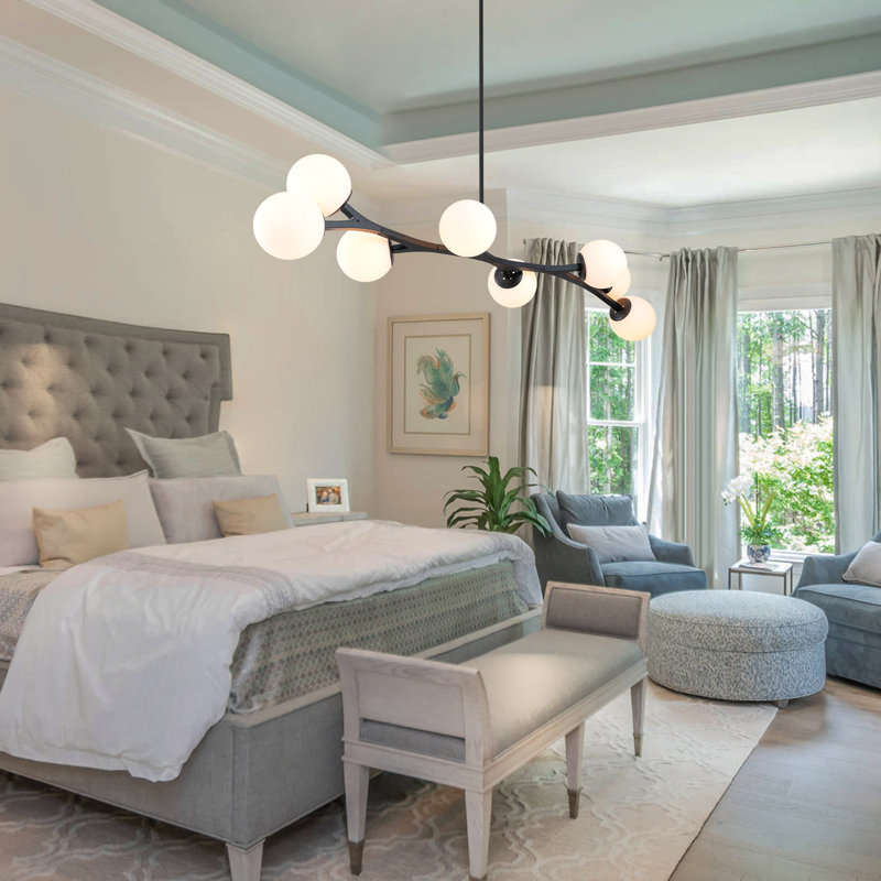 George Oliver Kaynen 8 - Light Dimmable Sputnik Linear Chandelier ...