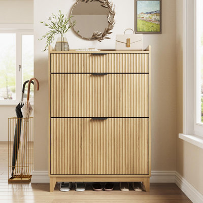 Mercer41 Design Shoe Cabinet With 2 Flip Drawers | Wayfair