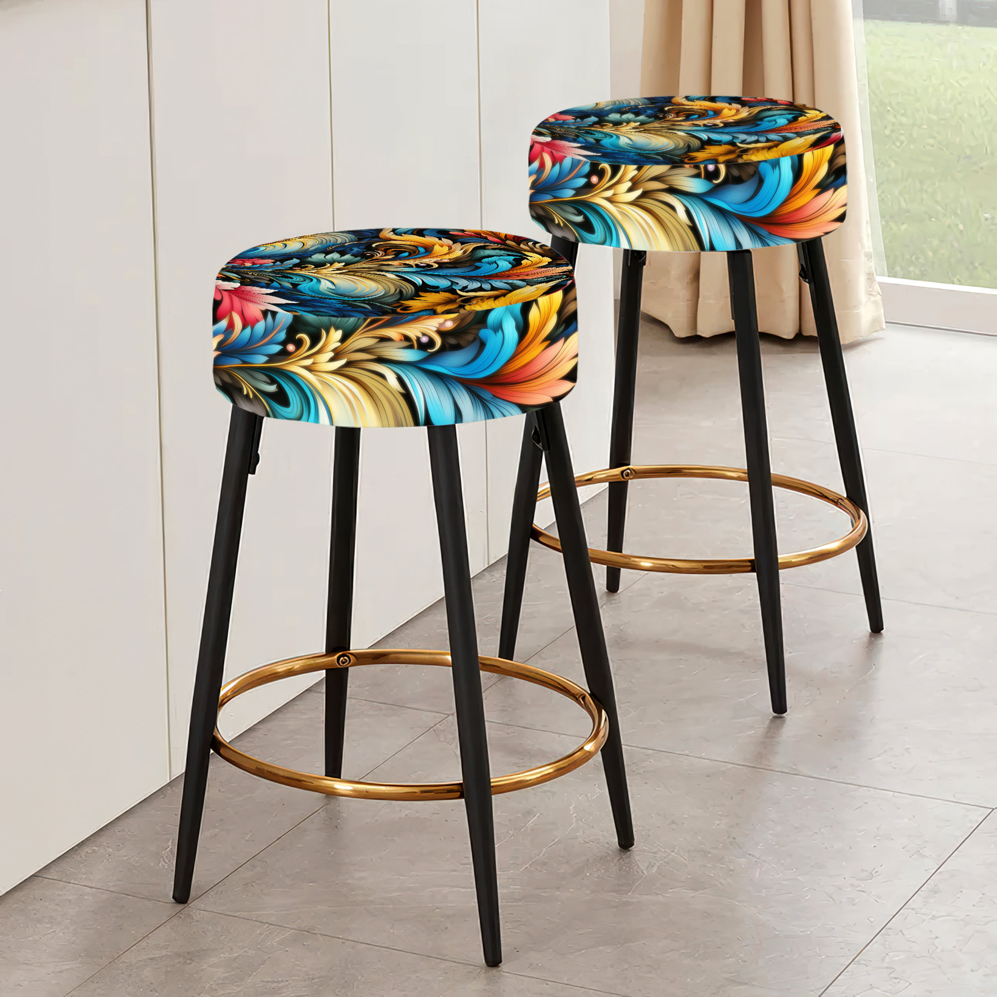 Design Art Cultural Tapestry Paisley Pattern - Paisley Bar Stools Set ...