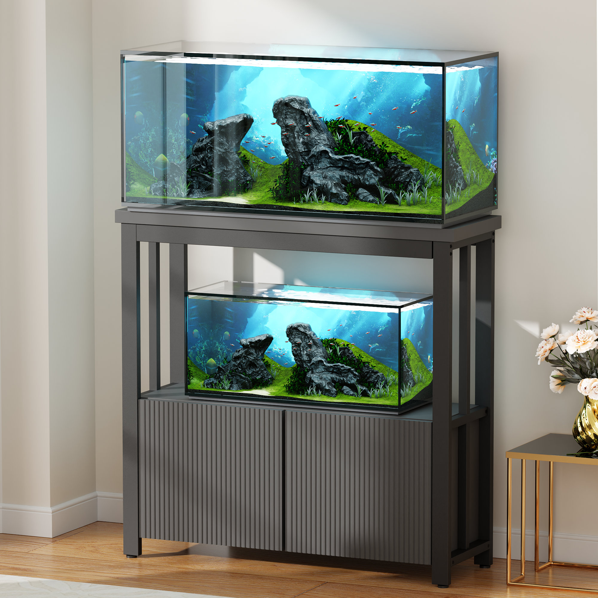Tucker Murphy Pet™ Heavy Duty Metal Aquarium Stand, Fish Tank Stand ...