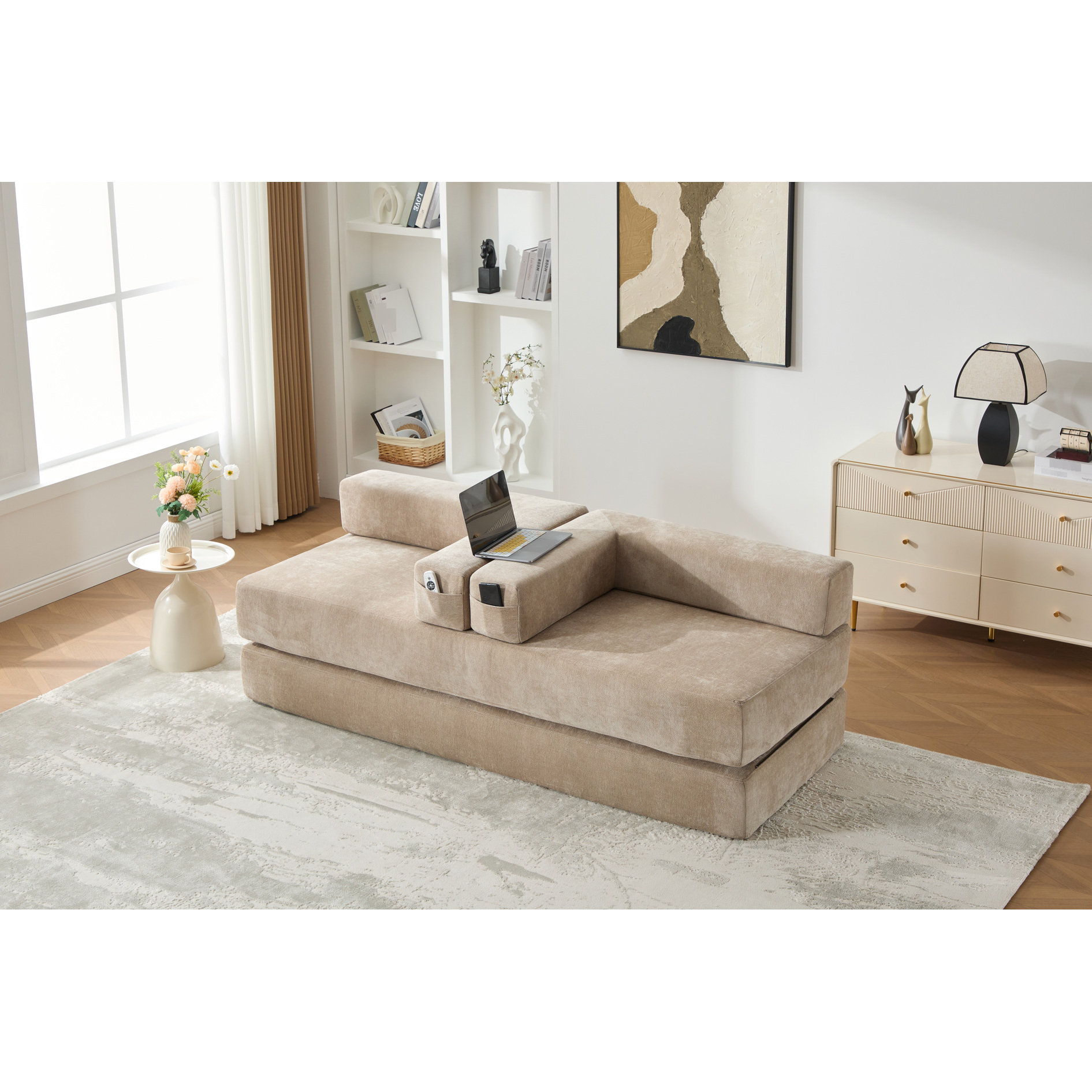 Ebern Designs Six - Form Foldable Bed With Pillows Convertible Chair ...