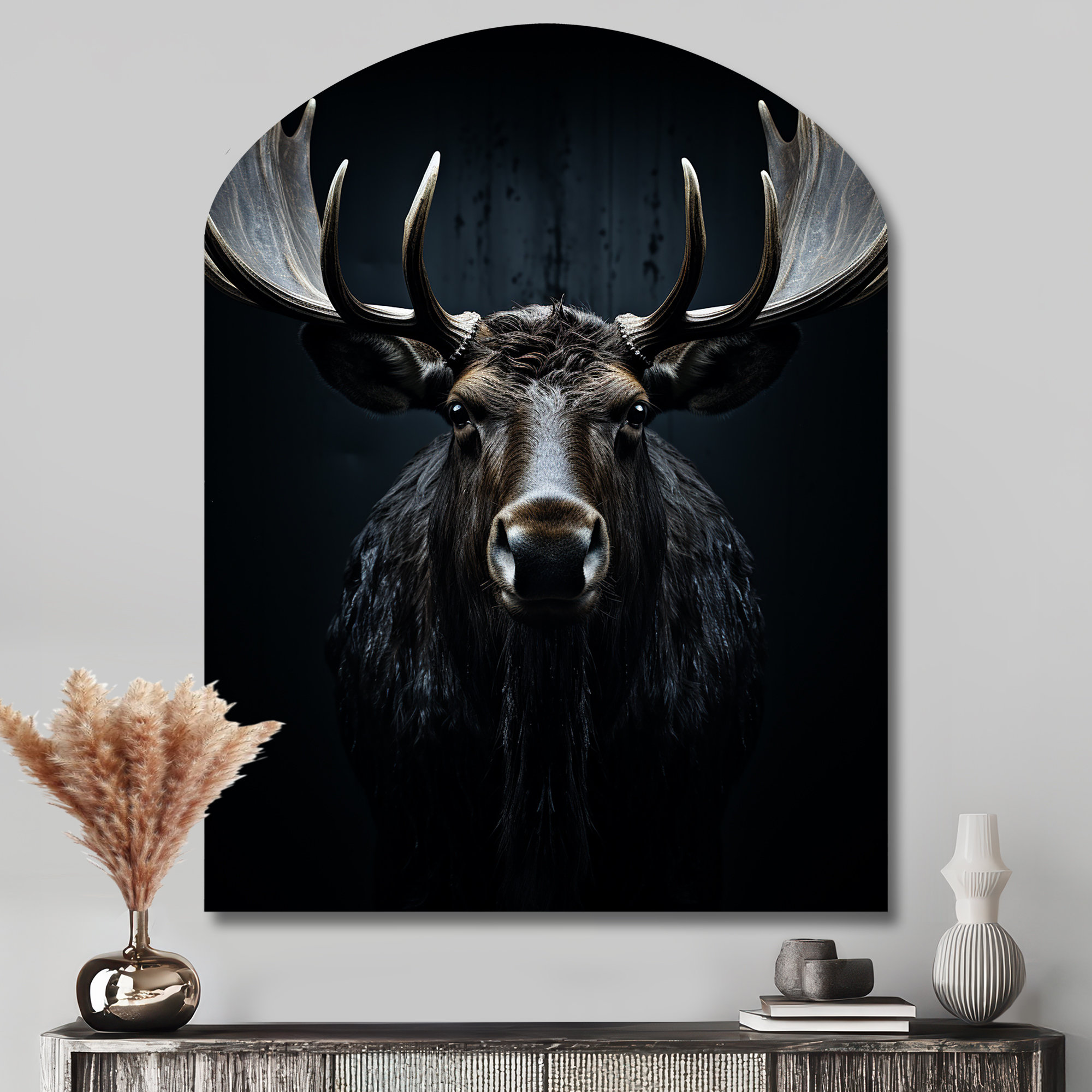 Design Art Black White Moose Vibrant Contrast II - Unique Shape Moose ...