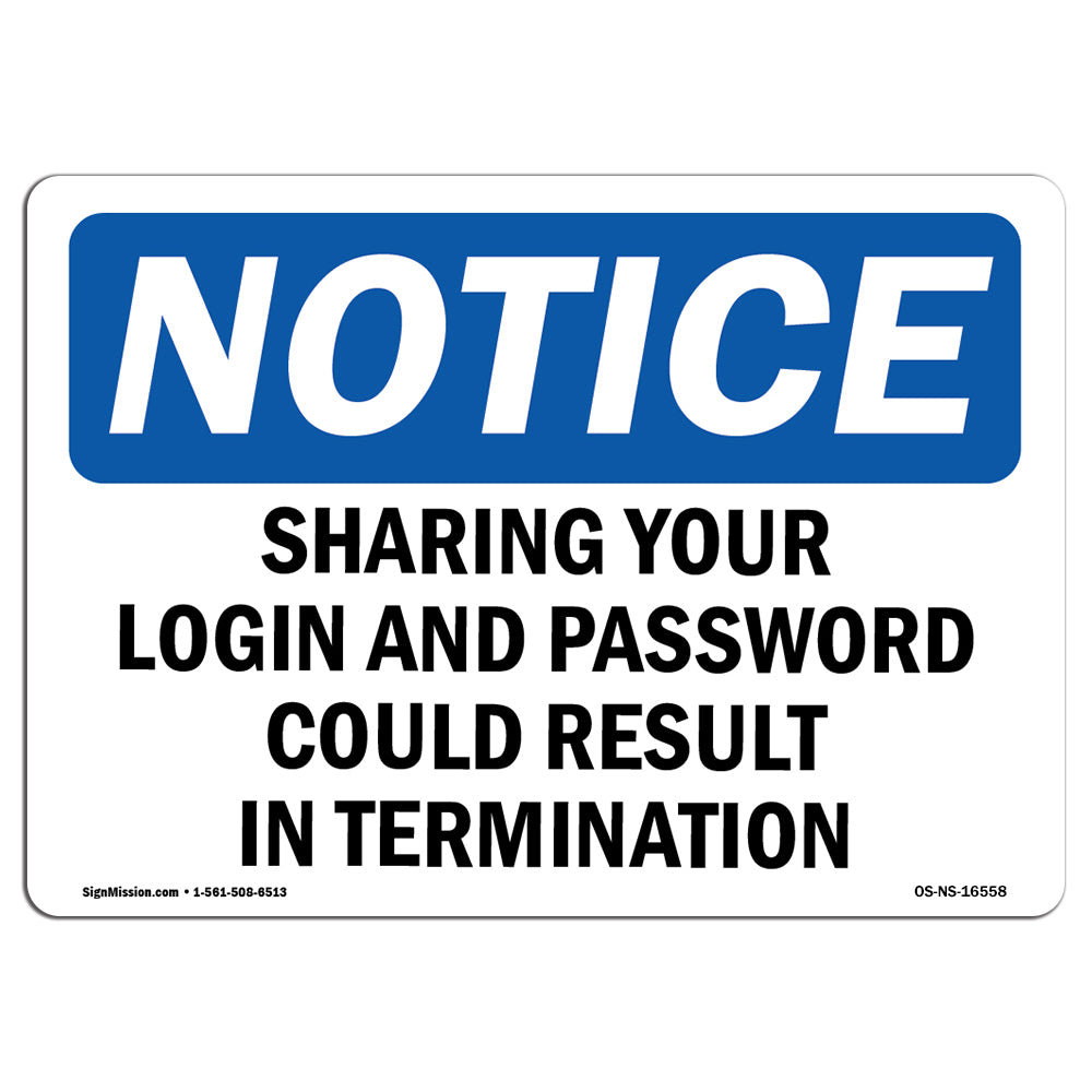 SignMission Notice - Notice Sharing Your Login and Password Termination ...