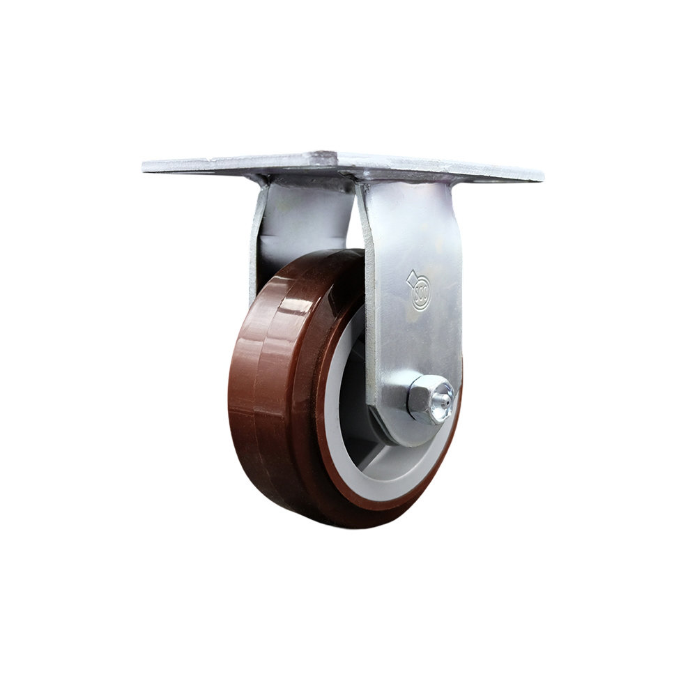 Service Caster 5 Inch Heavy Duty Top Plate Polyurethane Rigid Caster ...