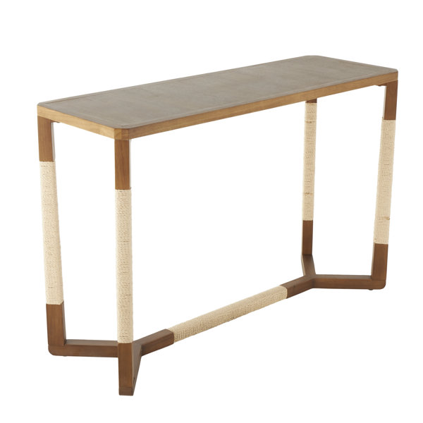 Breakwater Bay Cole And Grey Wooden Console Table With Rope Wrapped ...
