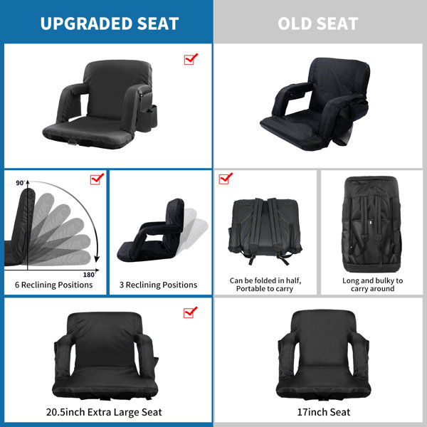 Latitude Run® Jaisigh Benches Portable Reclining Stadium Seats, Stadium ...
